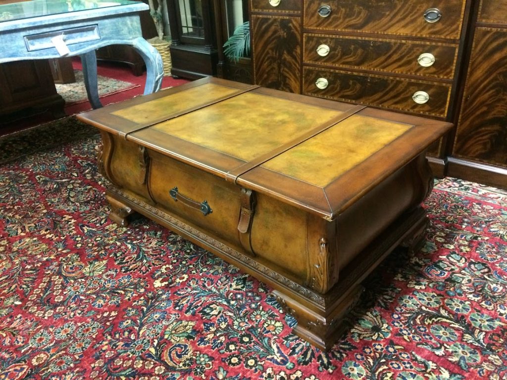 Vintage Coffee Table, Map Style Coffee Table