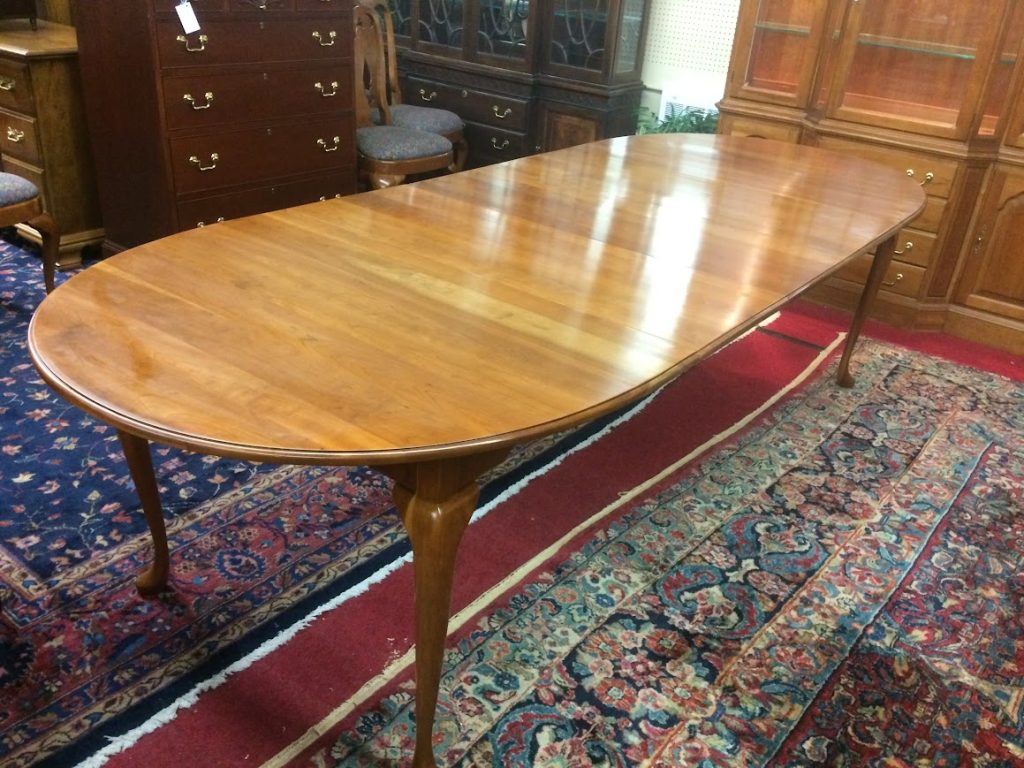 Vintage Dining Table, Harden Furniture, Cherry Table with Three Leaves
