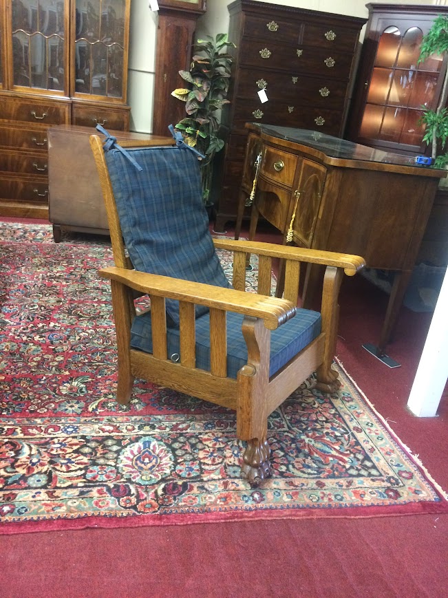 Best Price Antique Recliner, Oak Claw Foot Reclining Chair, Morris ...